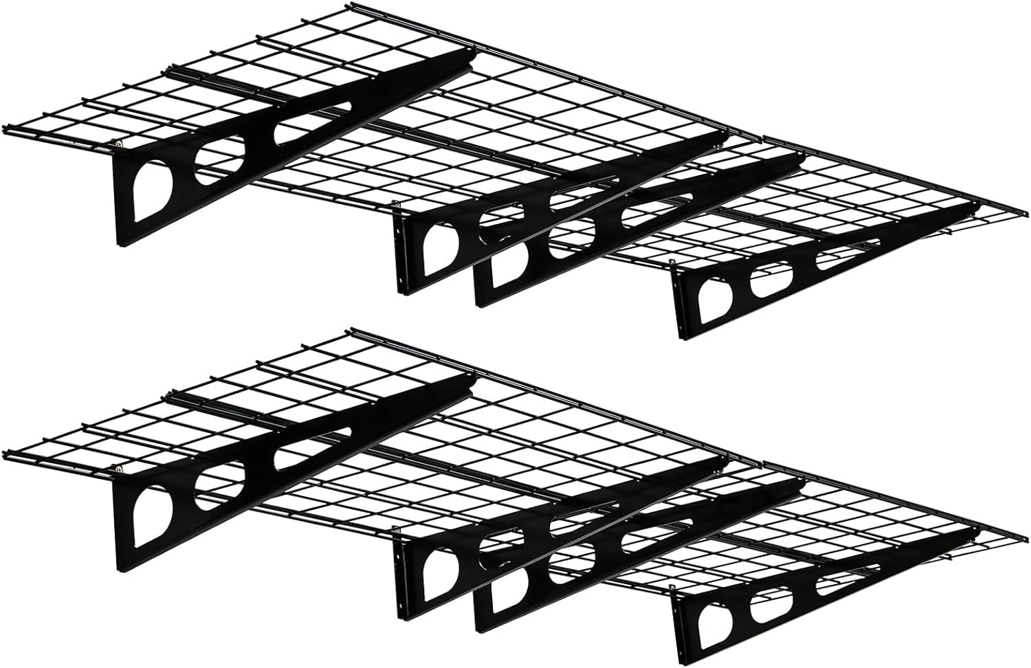 2 Pack 2x6 FT Heavy Duty Wall Mounted Shelves, Garage Storage Shelving ...