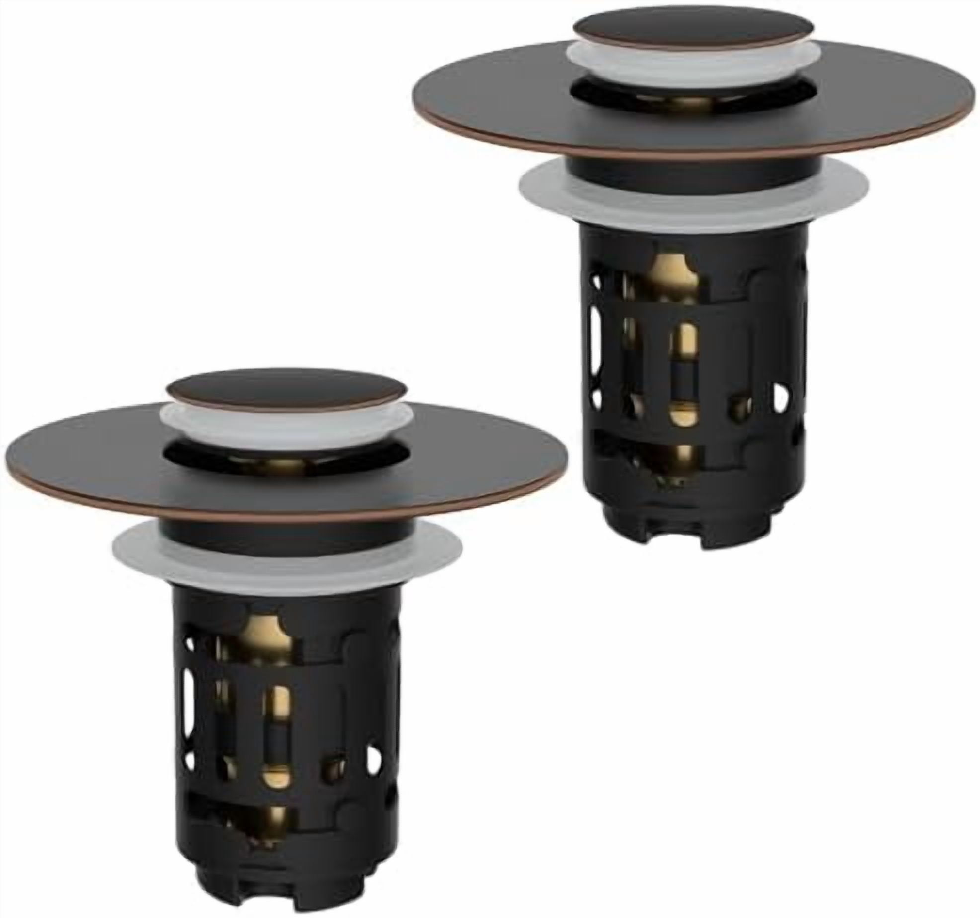 2 Pack 3 in 1 Bathroom Sink Drain Strainer, Pop Up Stopper with ...