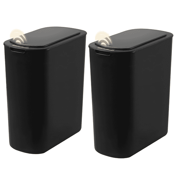 2Pack Bathroom Small Trash Can with Lid, 2.6 Gallon Touchless Automatic ...