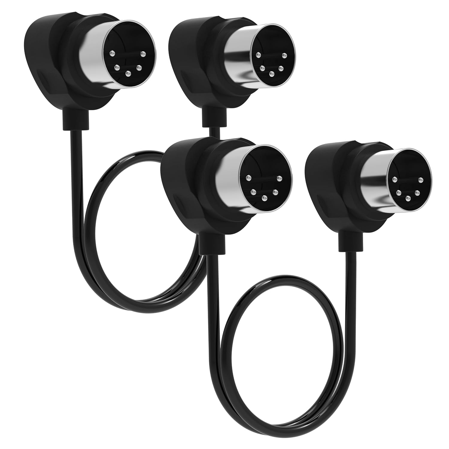 2-Pack 3.3-Feet / 100cm 90-Degree MIDI Cable with Ultra-Small Plugs for ...