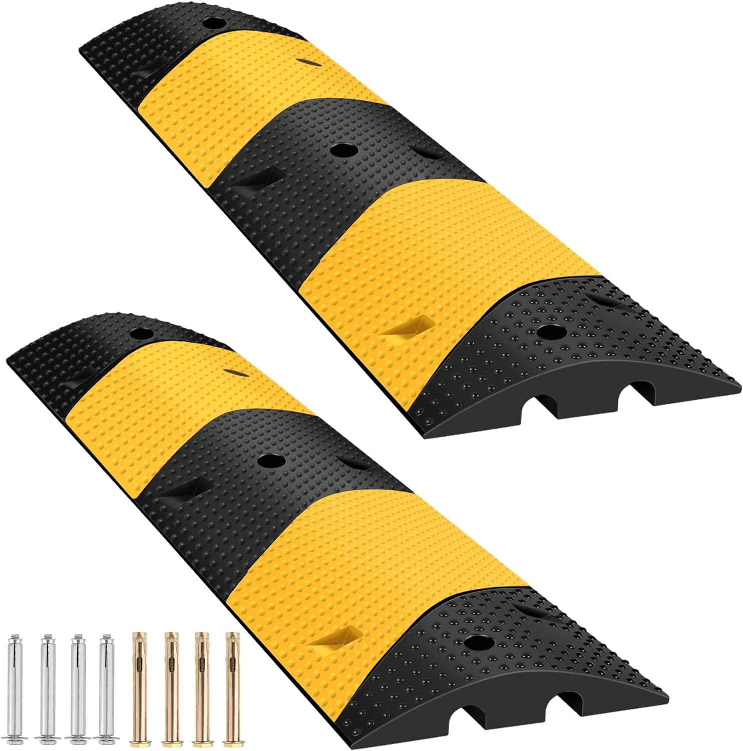 2 Pack 3.3Feet Rubber Speed Bump with 25,000 Lbs Capacity,Heavy Duty ...