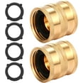 2 Pack 3/4" Heavy Duty Brass Garden Hose Adapter with Dual Swivel for ...