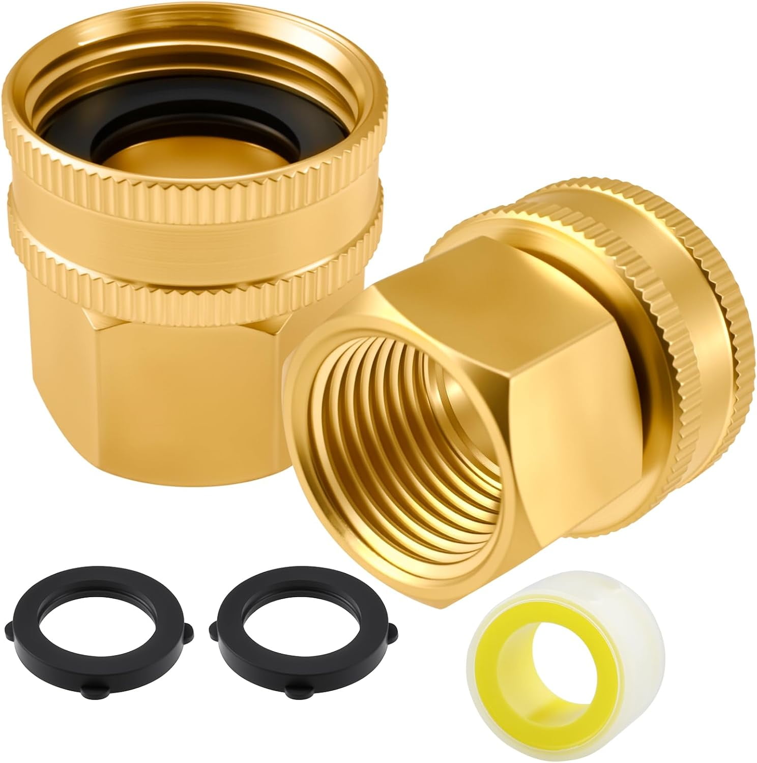 2 Pack 3/4 Inch GHT Female to 1/2 Inch NPT Female Connector, GHT to NPT ...