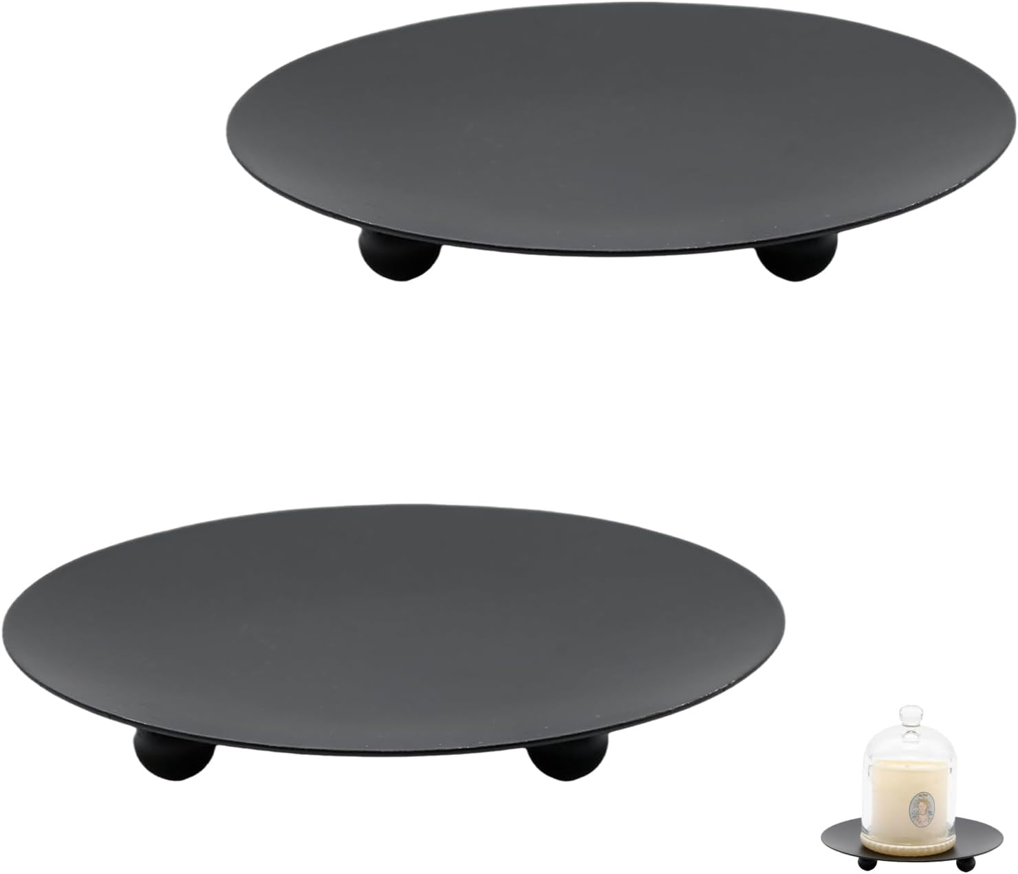 2 Pack 3.54 Inch Iron Plate Candle Holder Professional Event Display ...