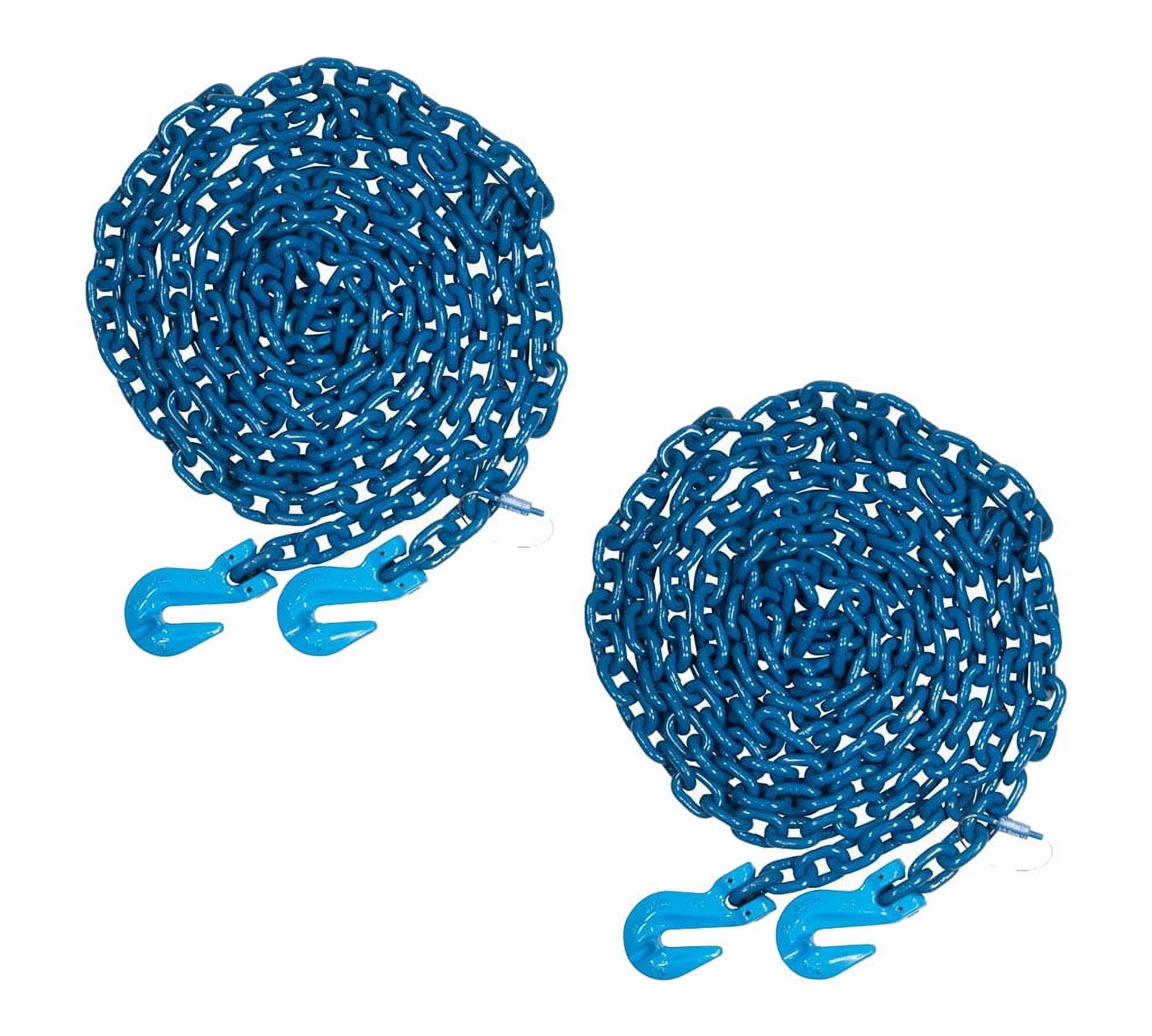 2 Pack 3/8 Inch x 20 FT G100 Transport Binder Chain with Clevis Grab ...