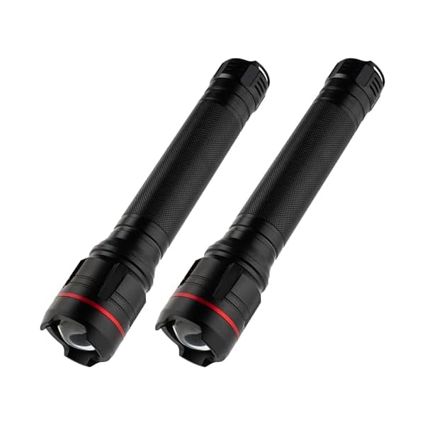 2 Pack 3-Cell D Flashlight, Heavy Duty Large Flashlight with 1000 High ...