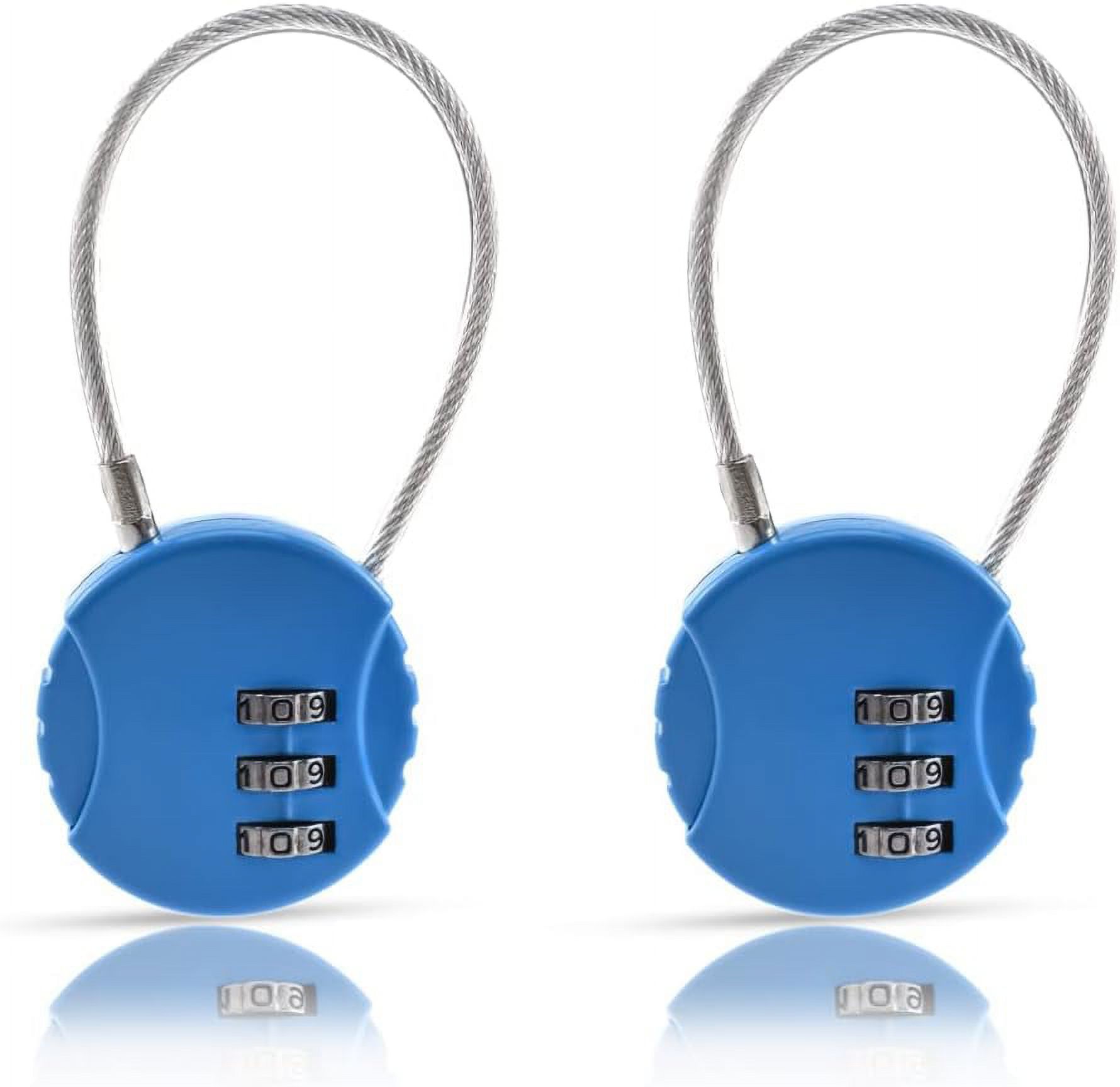 2 Pack 3-Digit Combination Lock Blue Waterproof Luggage Locks Bag ...