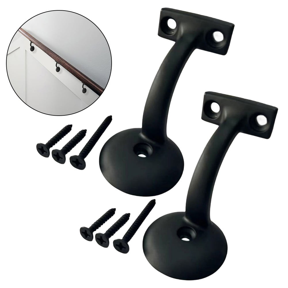 2 Pack 3 Inch Matte Black Handrail Stair Bracket Stair Handrail Bracket ...