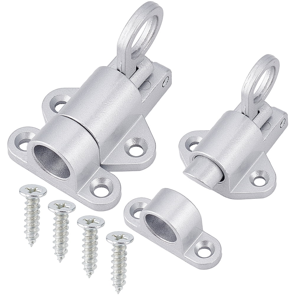 2 Pack 3 Inch Spring Loaded Latch Slide Lock Self-Closing Barrel Door ...