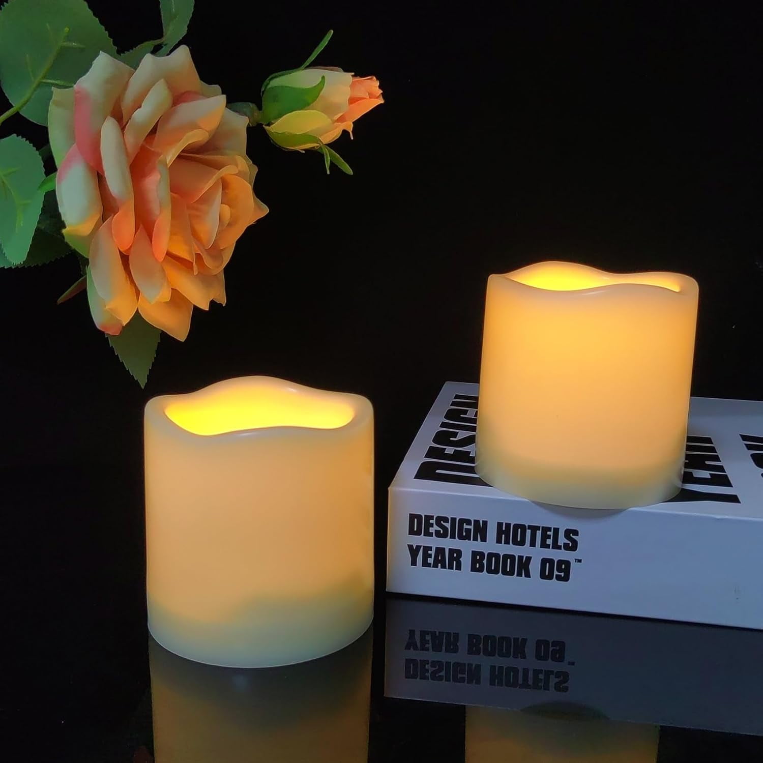 2 Pack 3’’ Outdoor Battery Operated Flameless Candles with Timer ...