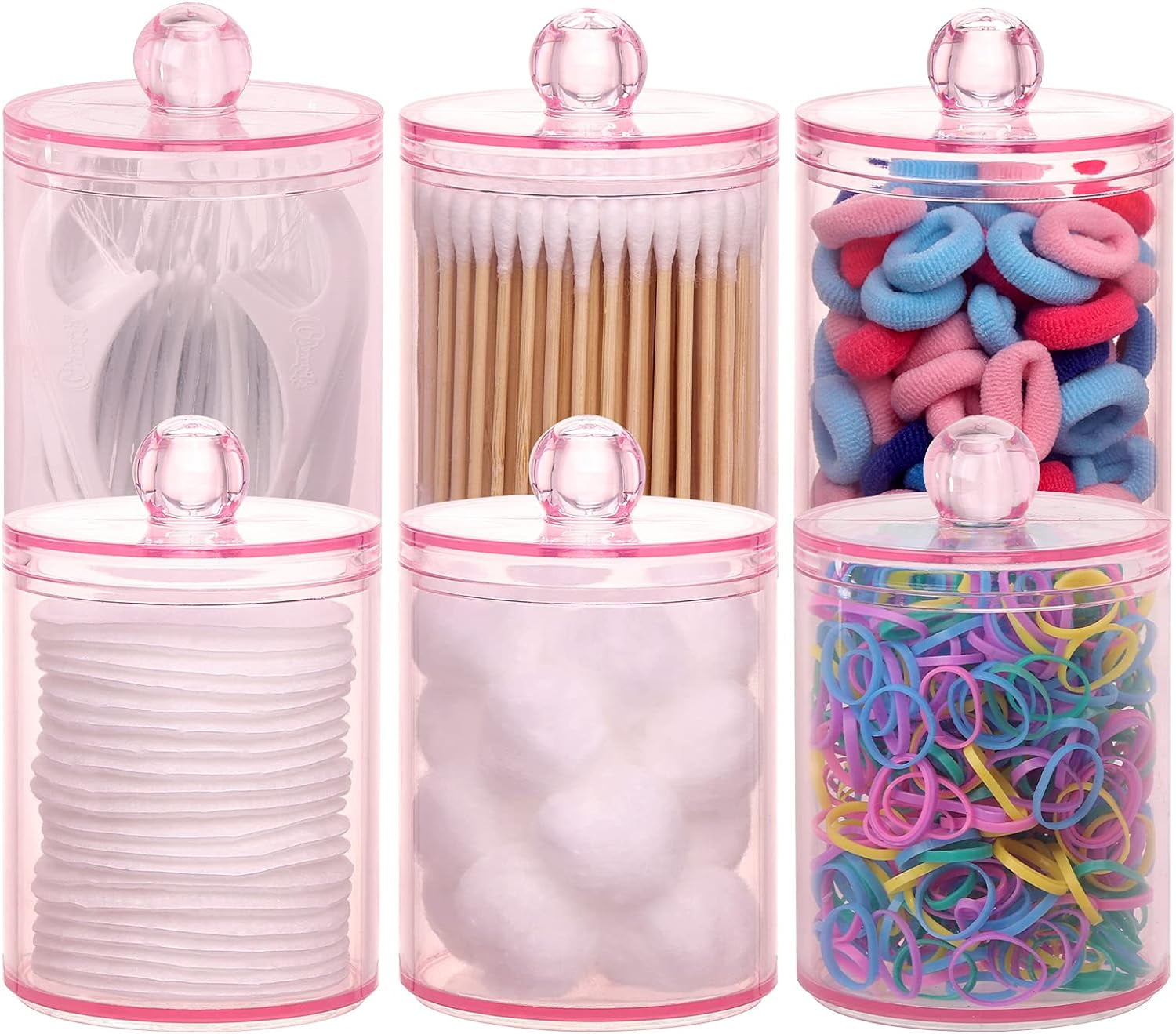 2 Pack/ 3 Pack/ 6 Pack Cotton Swab Ball Pad Holder, 10 Oz Qtip ...