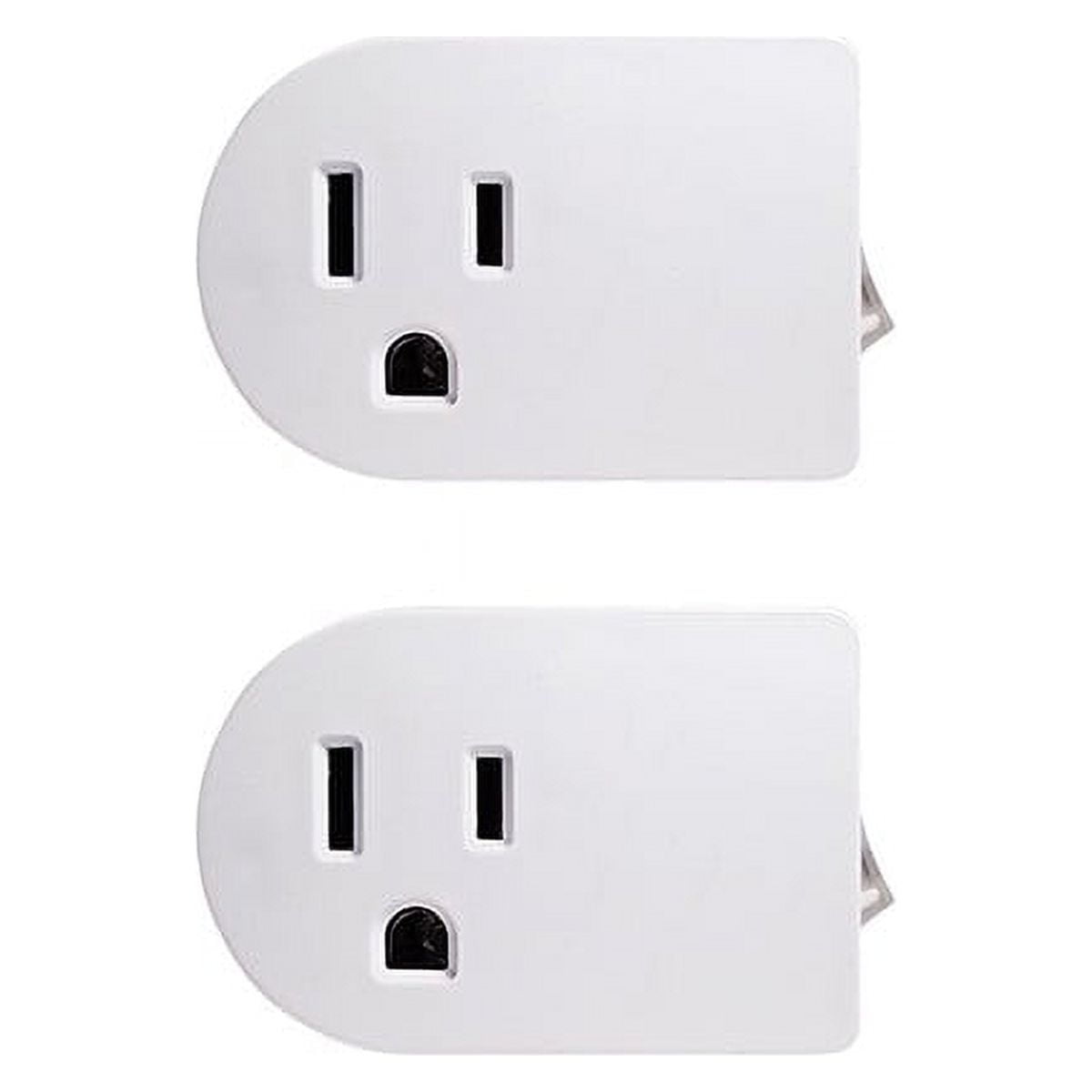 2/Pack 3 Prong Wall Tap Grounding Outlets Adapter With Power Switch ...