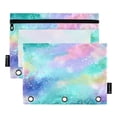 2 Pack 3 Ring Binder Pouch with Clear PVC Window Water Resistant Zipper ...