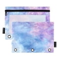 2 Pack 3 Ring Binder Pouch with Clear PVC Window Water Resistant Zipper ...