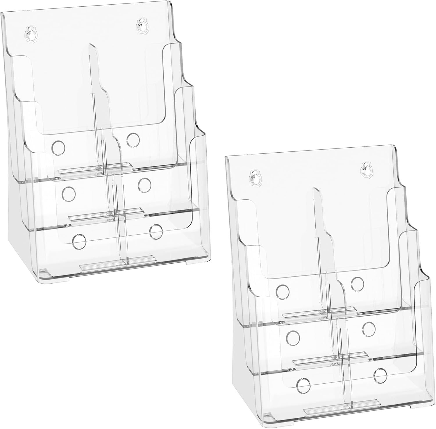 2 Pack 3 Tier Acrylic Brochure Holder 8.5 x 11 inch, Clear Literature ...
