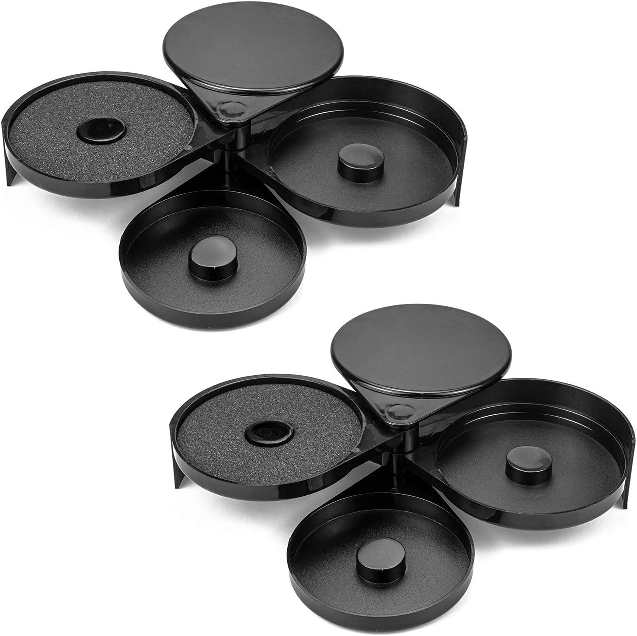 2 Pack 3-Tier Bar Glass Rim Stirring Tools with Sponge, Black Plastic ...
