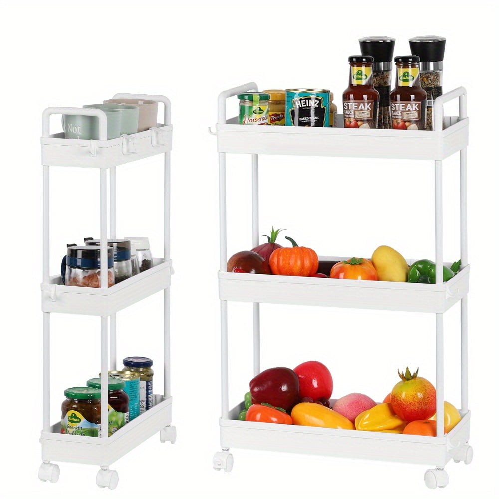 2 Pack 3 Tier Slim Storage Cart, Bathroom Organizer Laundry Room ...