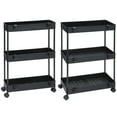 2 Pack 3 Tier Slim Storage Kitchen Cart, Shelving Unit Rolling Rack ...