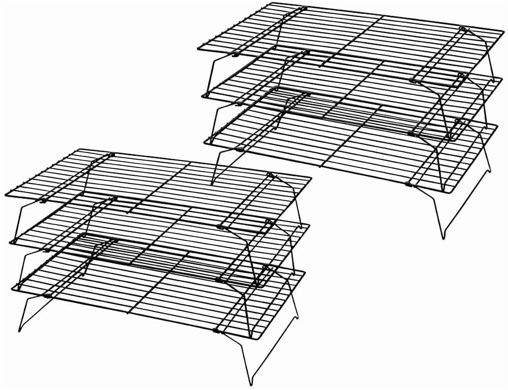 2 Pack 3-Tier Stackable Cooling Rack, Non-stick Wire Cake Rack for Pies ...