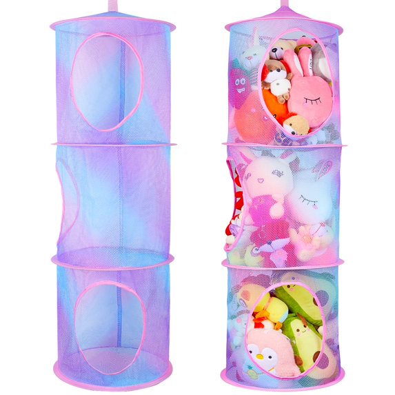 2 Pack 3-Tier Stuffed Animals Net Hammock, Space-Saving Plushies ...