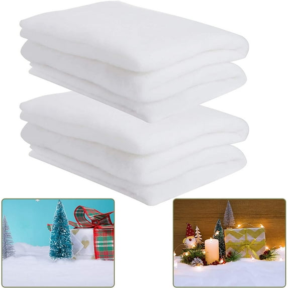 2 Pack 3 x 8 Ft Fake Snow Blanket, Thickened Christmas Faux Sheet ...