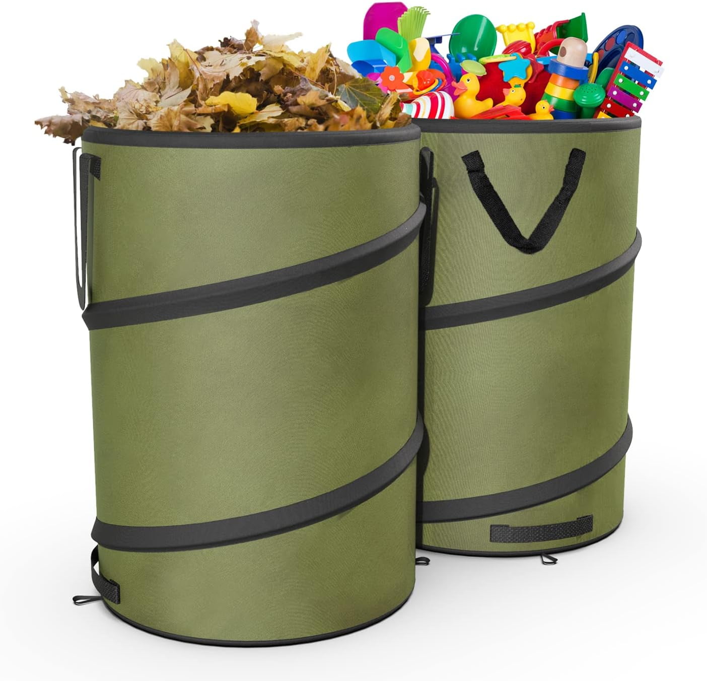2-Pack 30 Gallon Collapsible Pop-Up Trash Can for Camping, RV - Waste ...