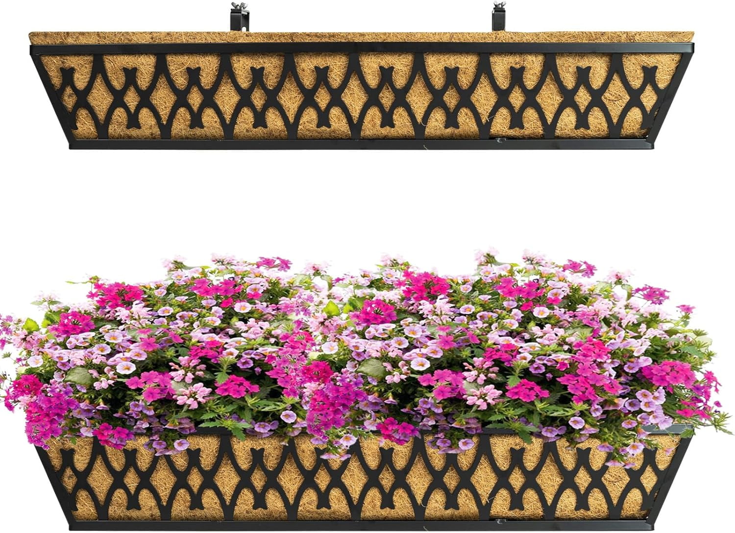 2 Pack 30 Inch Window Boxes Planters with Adjustable Brackets for Porch ...