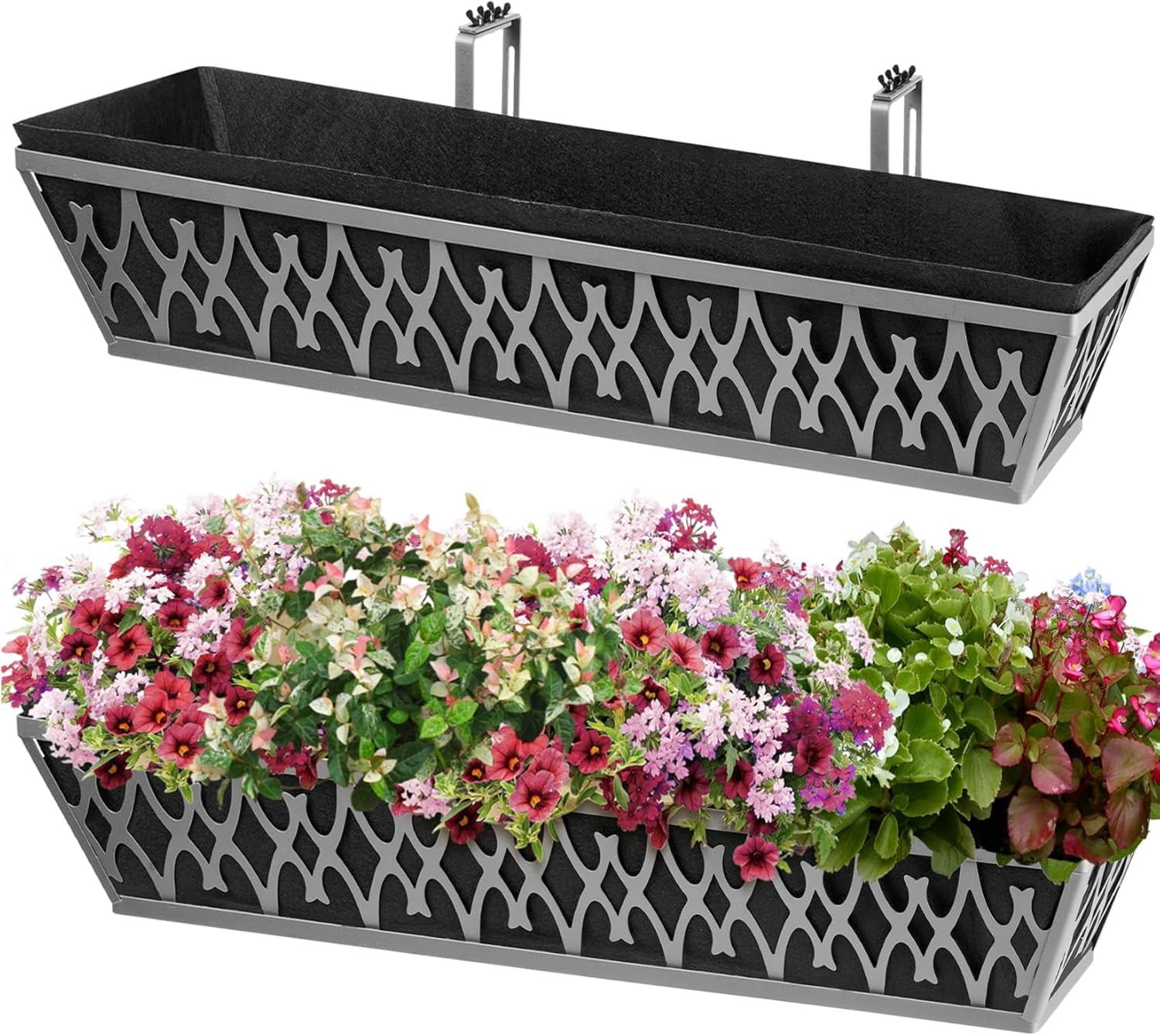 2 Pack 30 Inch Window Boxes Planters Railing Planter Box with ...