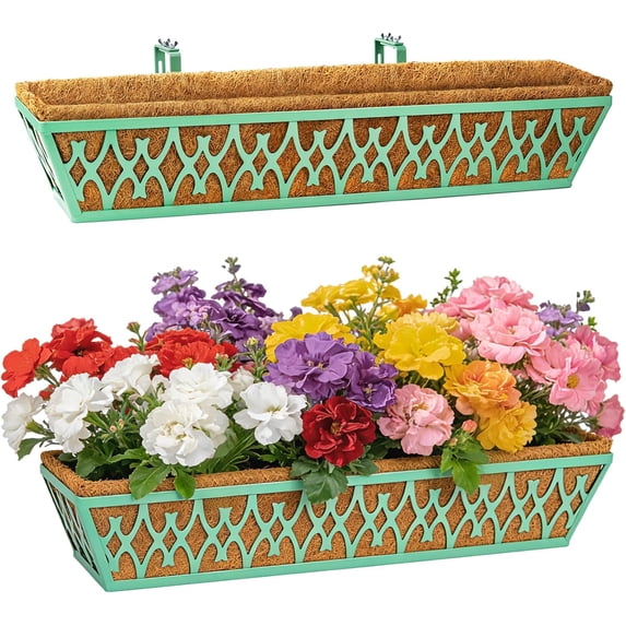 2 Pack 30 Inch Window Boxes Planters Railing Planter Box with ...