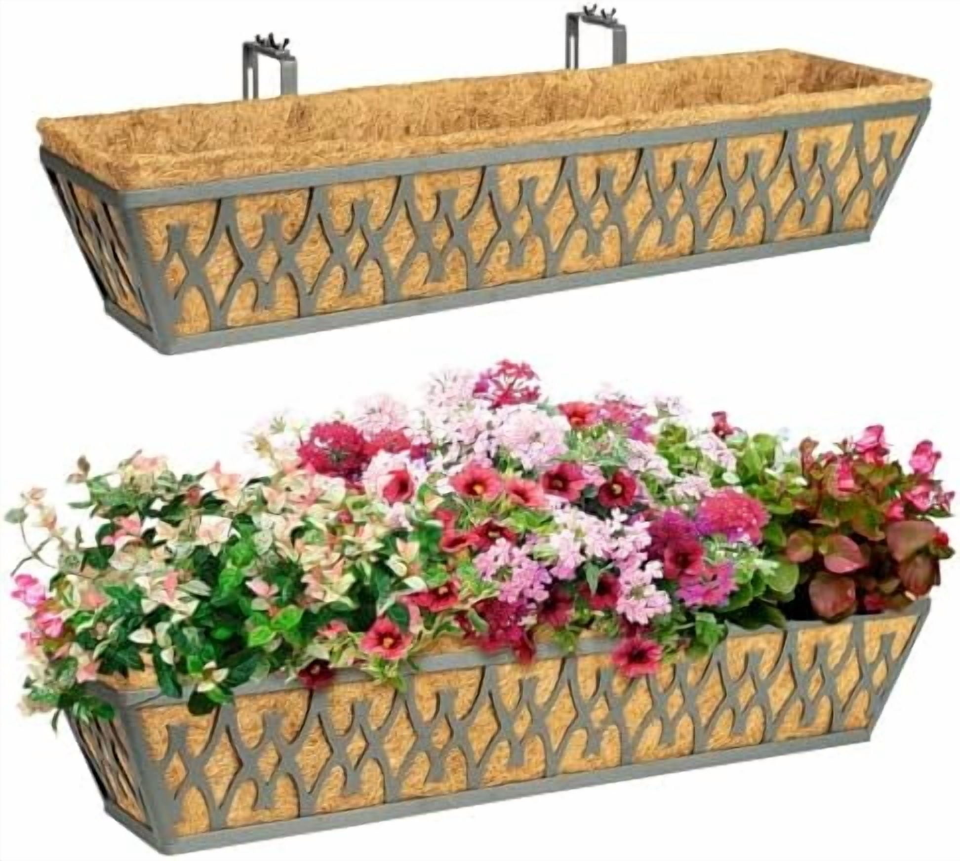 2 Pack 30 Inch Window Boxes Planters Railing Planter Box with ...