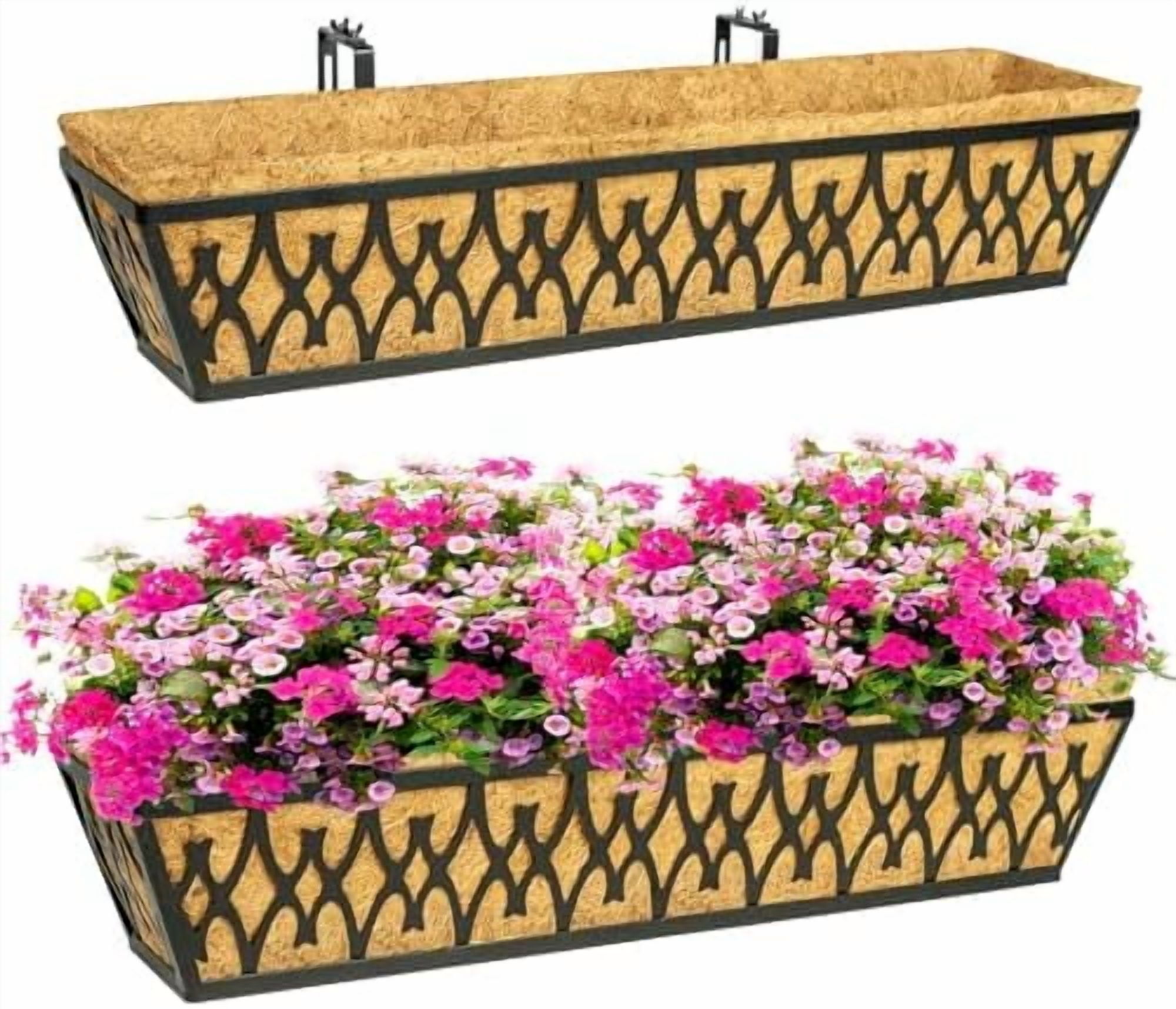 2 Pack 30 Inch Window Boxes Planters Railing Planter Box with ...