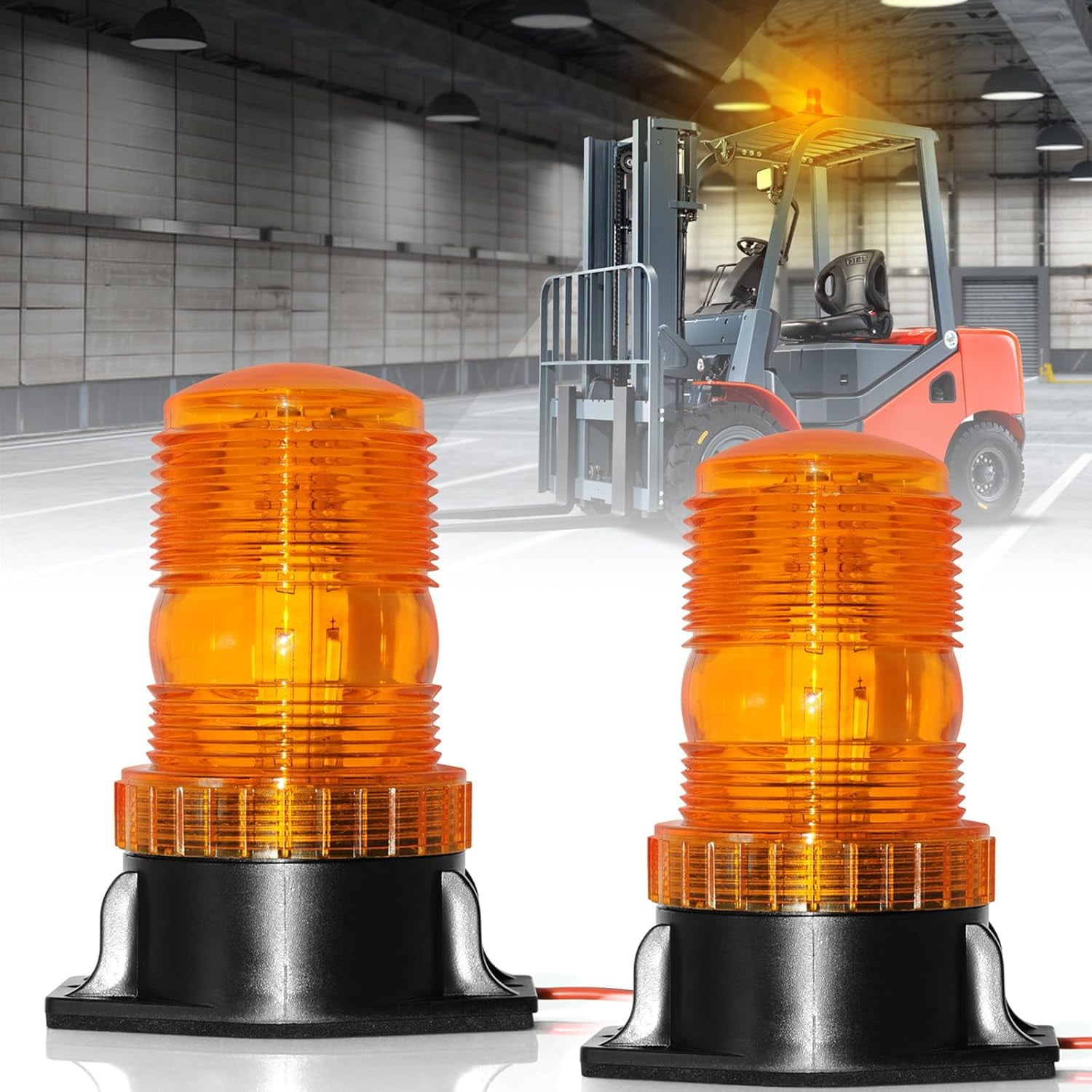 2 Pack 30 LED Amber Forklift Strobe Light 30W Vehicle Roof Safety ...