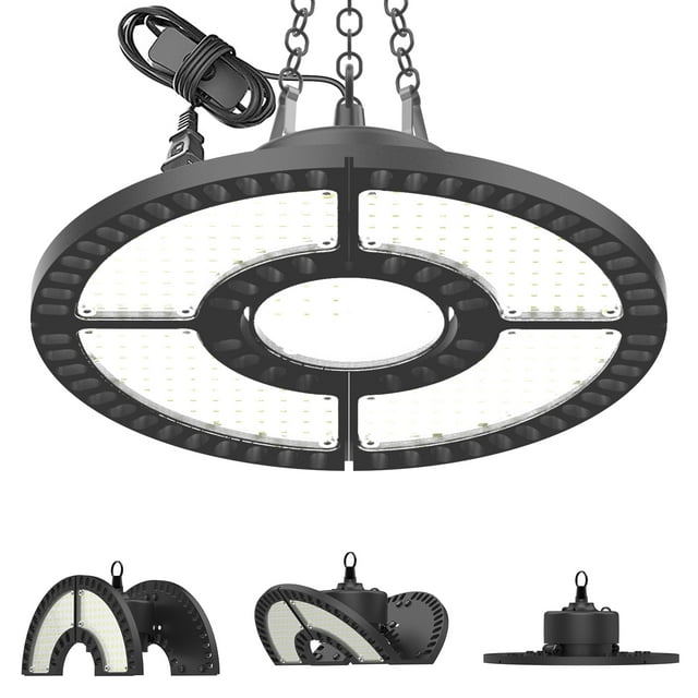 2 Pack 300W LED Overhead Fixtures, Deformable Garage Ceiling Lights ...