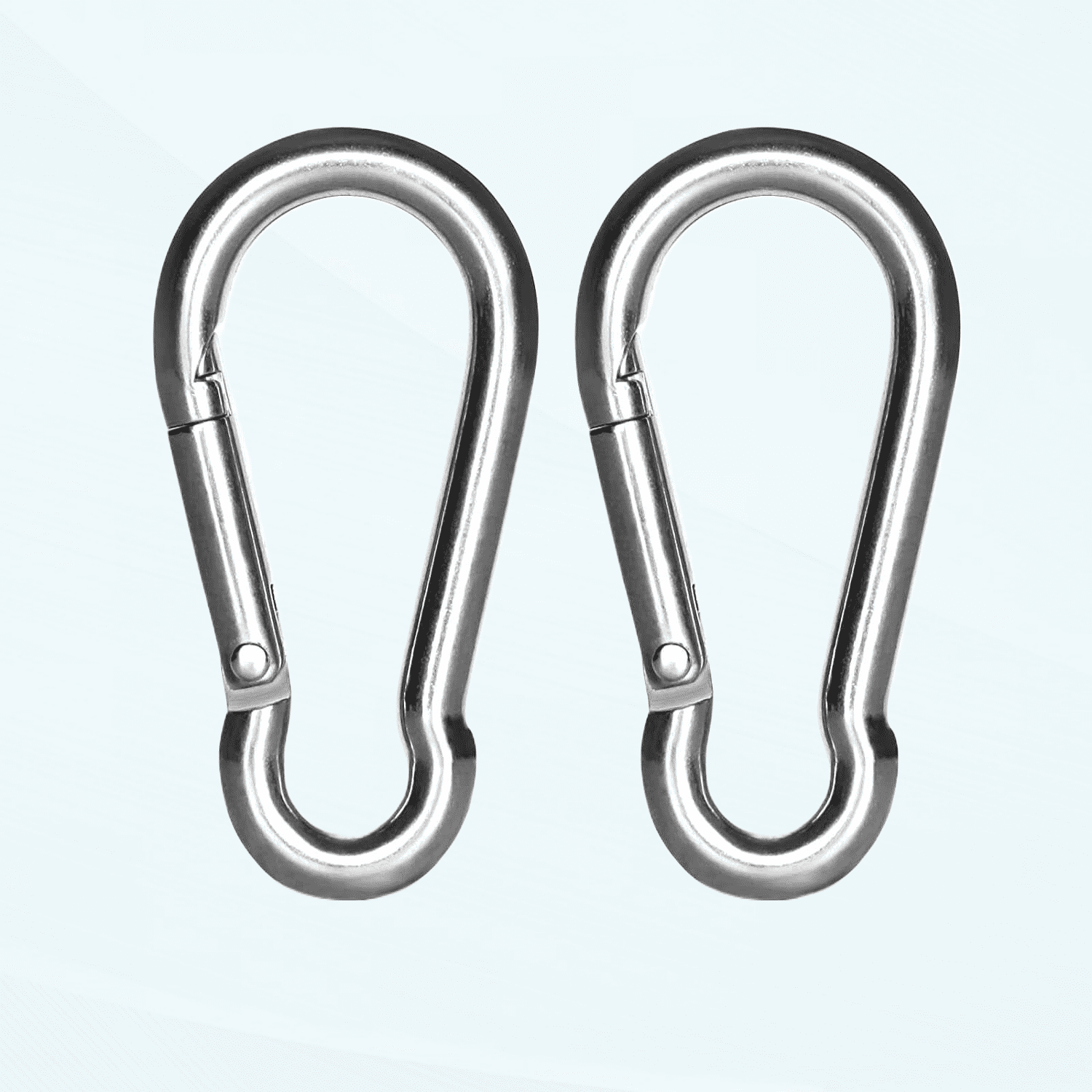 2 Pack 304 Stainless Steel Carabiner Clip, 4 inch Heavy Duty Spring ...