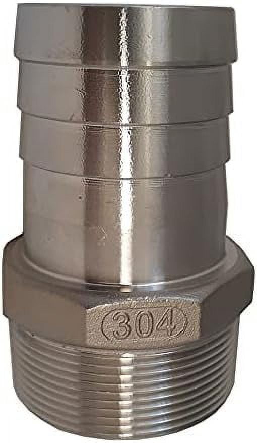 2-Pack 304 Stainless Steel Hex Hose Barb Adapter, -/2 Inch ID Hose Barb ...