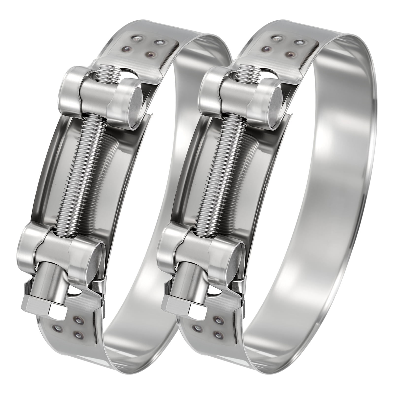 2 Pack 304 Stainless Steel T-Bolt Hose Clamps, Working Range 4.1" to 4. ...