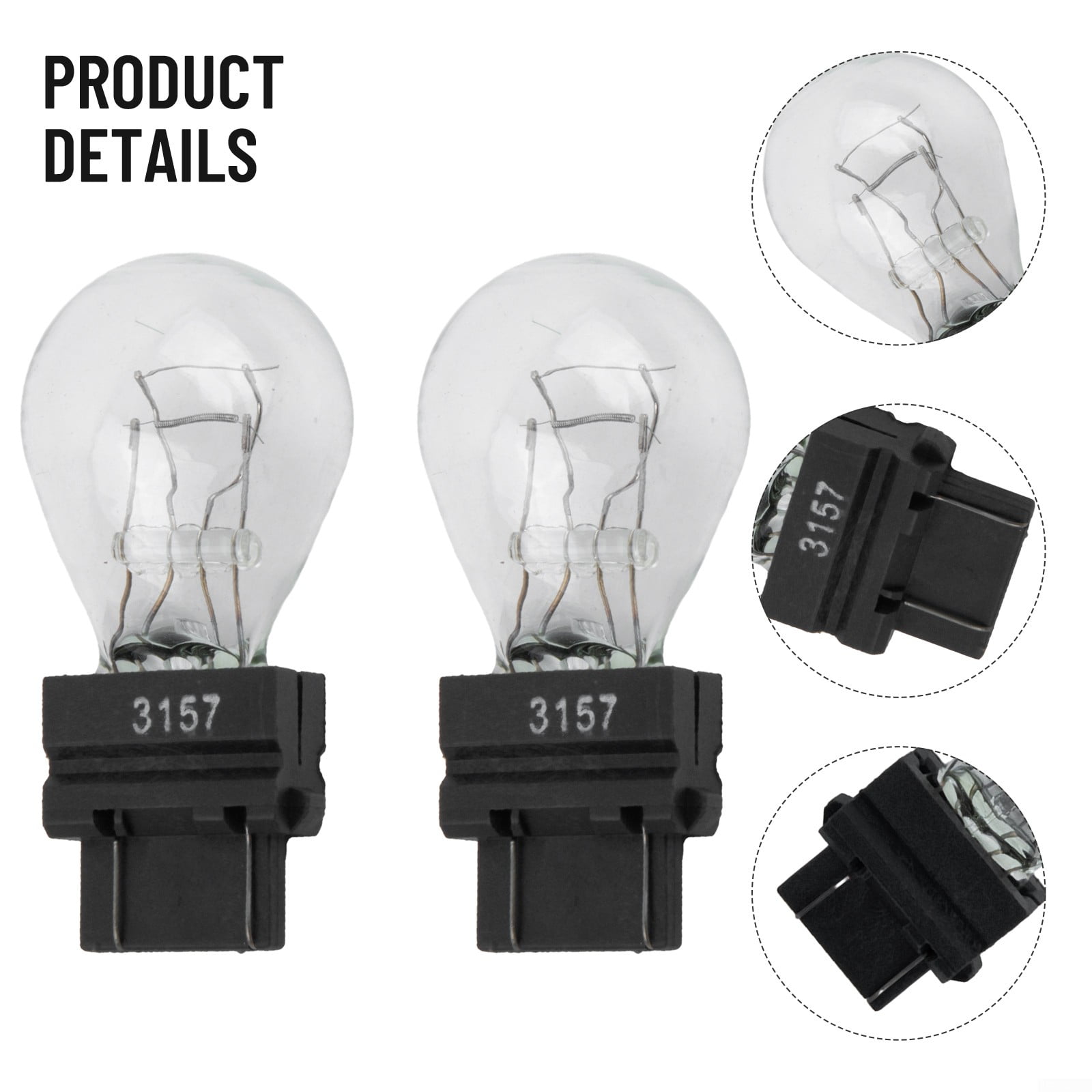 2 Pack 3157 12V 21/5W Clear Shell Tail Signal Brake Light Bulbs ...