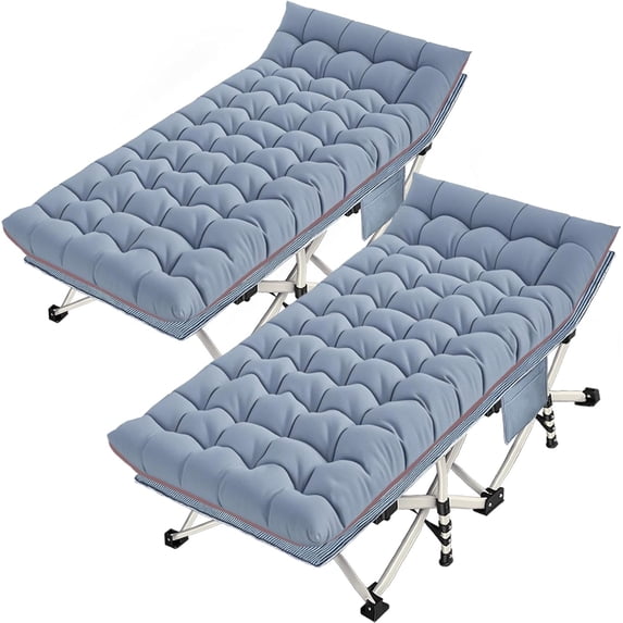 2 Pack 32" Wide Oversize XXL Camping Cot with Mattress Comfortable Cots ...