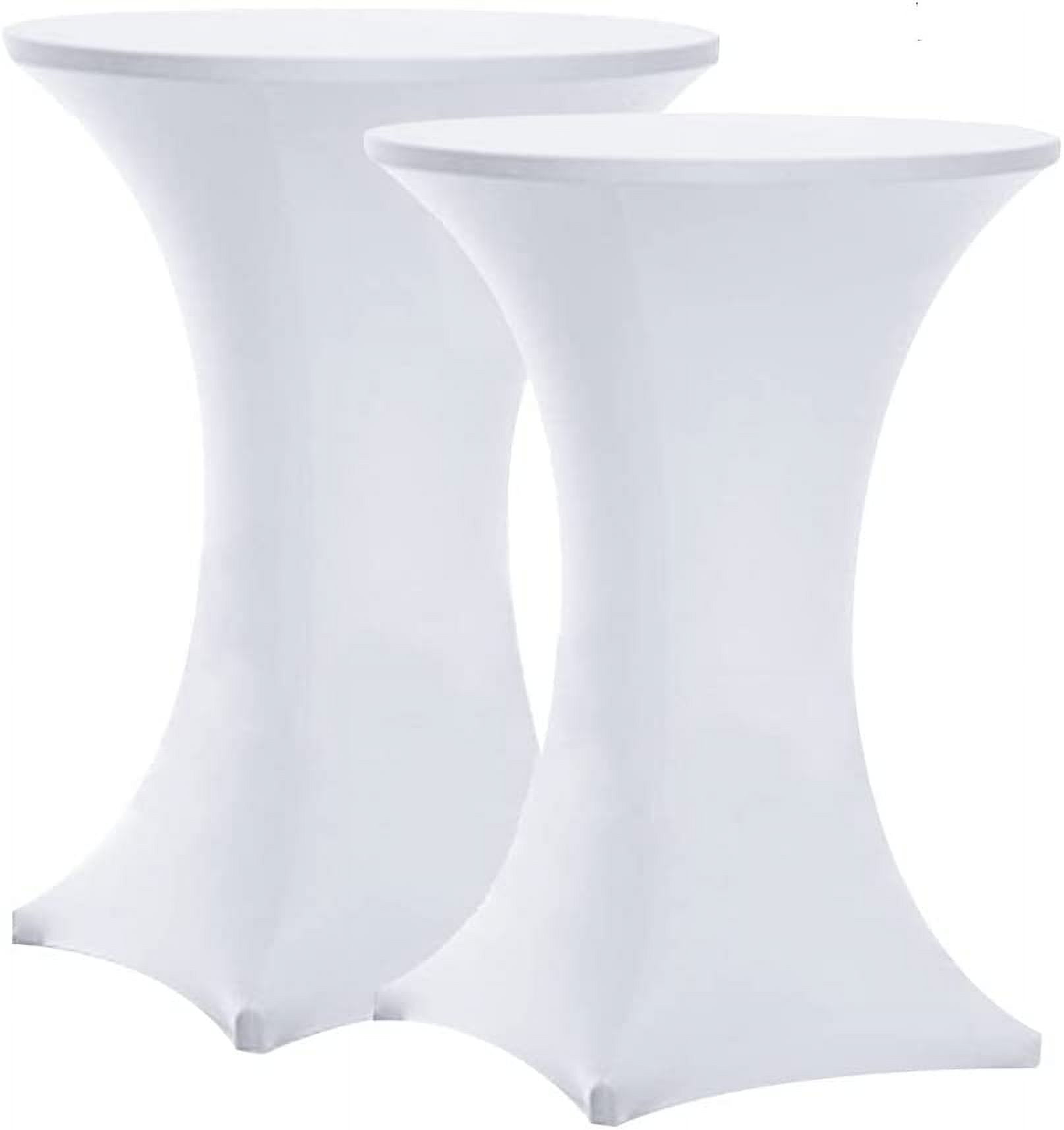 2 Pack 32x43 Inch Highboy Spandex Cocktail Table Covers White, Cocktail ...