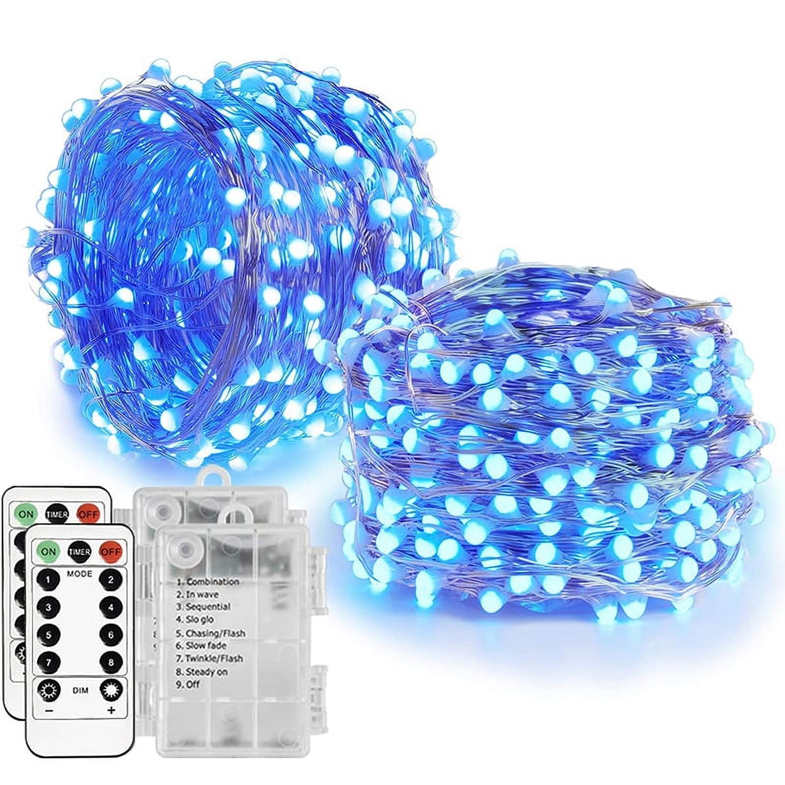 2 Pack 33 Ft 100 LED Christmas Fairy Lights, String Lights with Remote ...