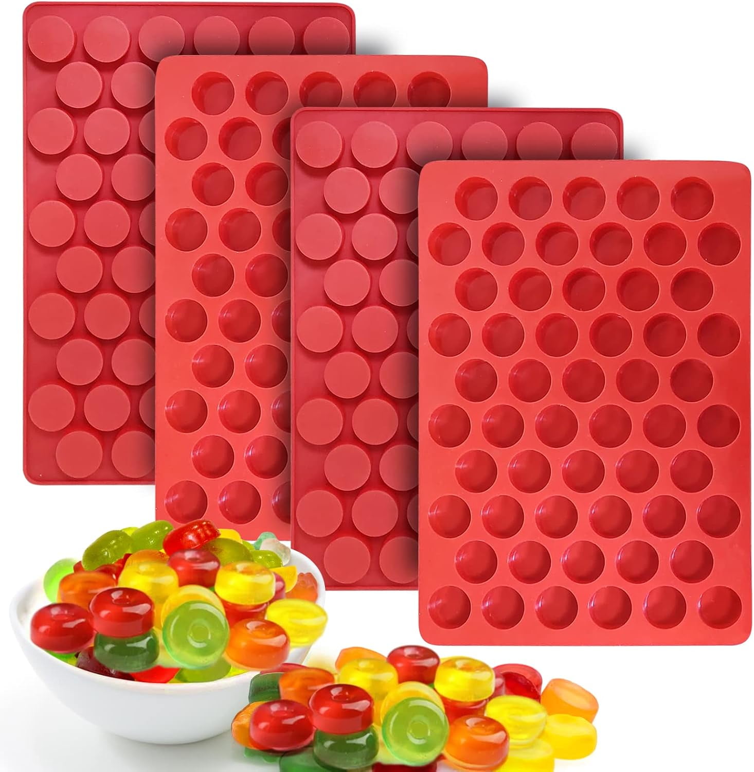 (2 Pack) 35 Cavity Cylinder Candy Mold/Mini Round Column Silicone Mold ...