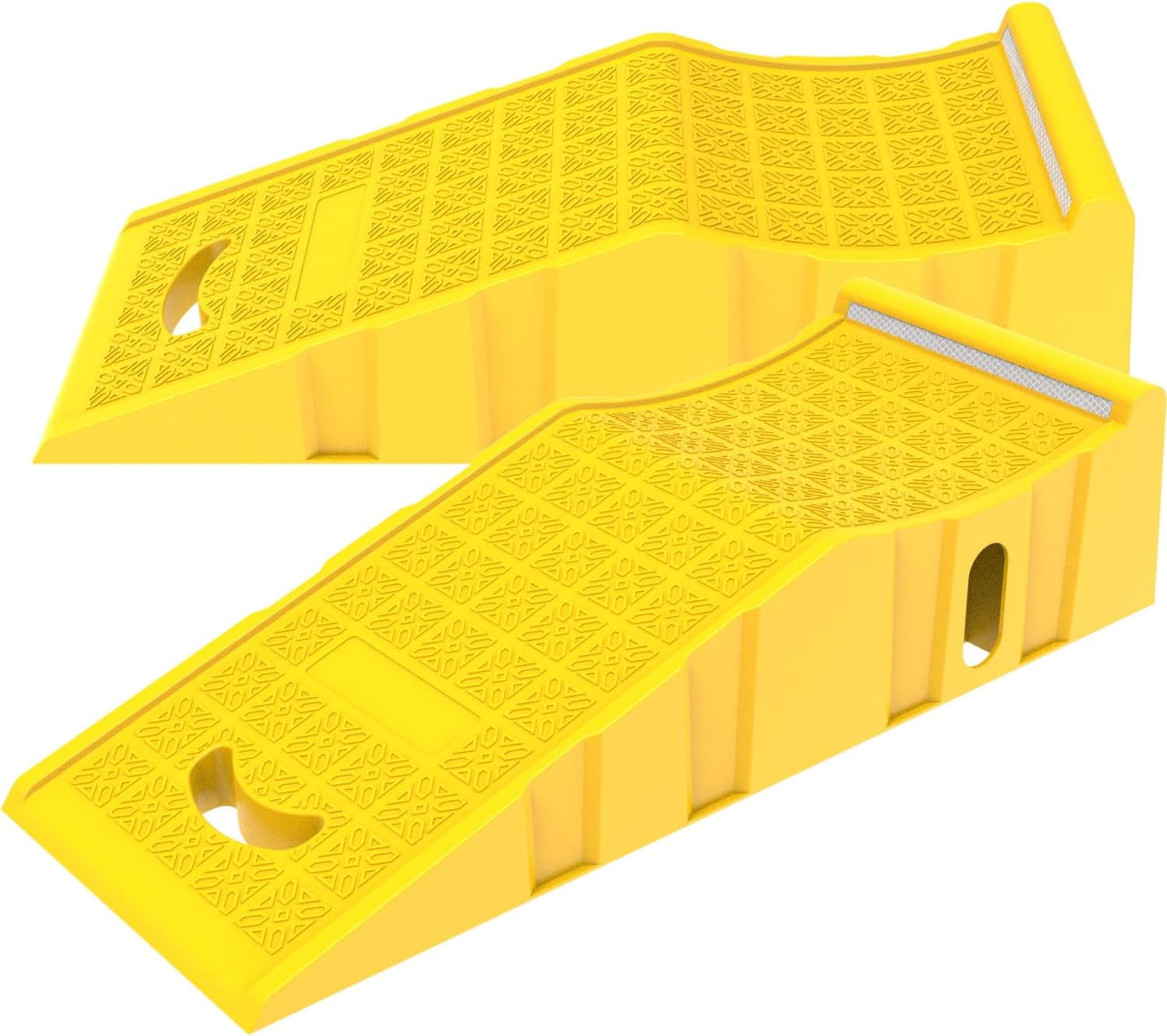 2 Pack - 35" L x 13" W x 8" H Inch Yellow Extra Heavy Lift Truck Ramps ...