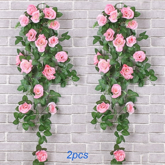 2 Pack 36 Inch Fake Rose Garland, Artificial Roses Hanging Floral for ...