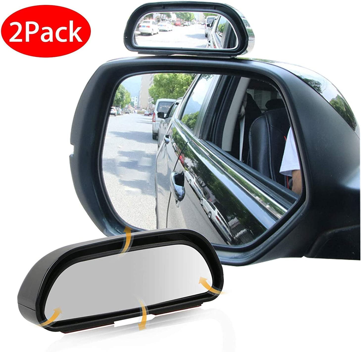 2 Pack 360° Car Blind Spot Mirrors,Universal Right+Left Adjustable HD ...