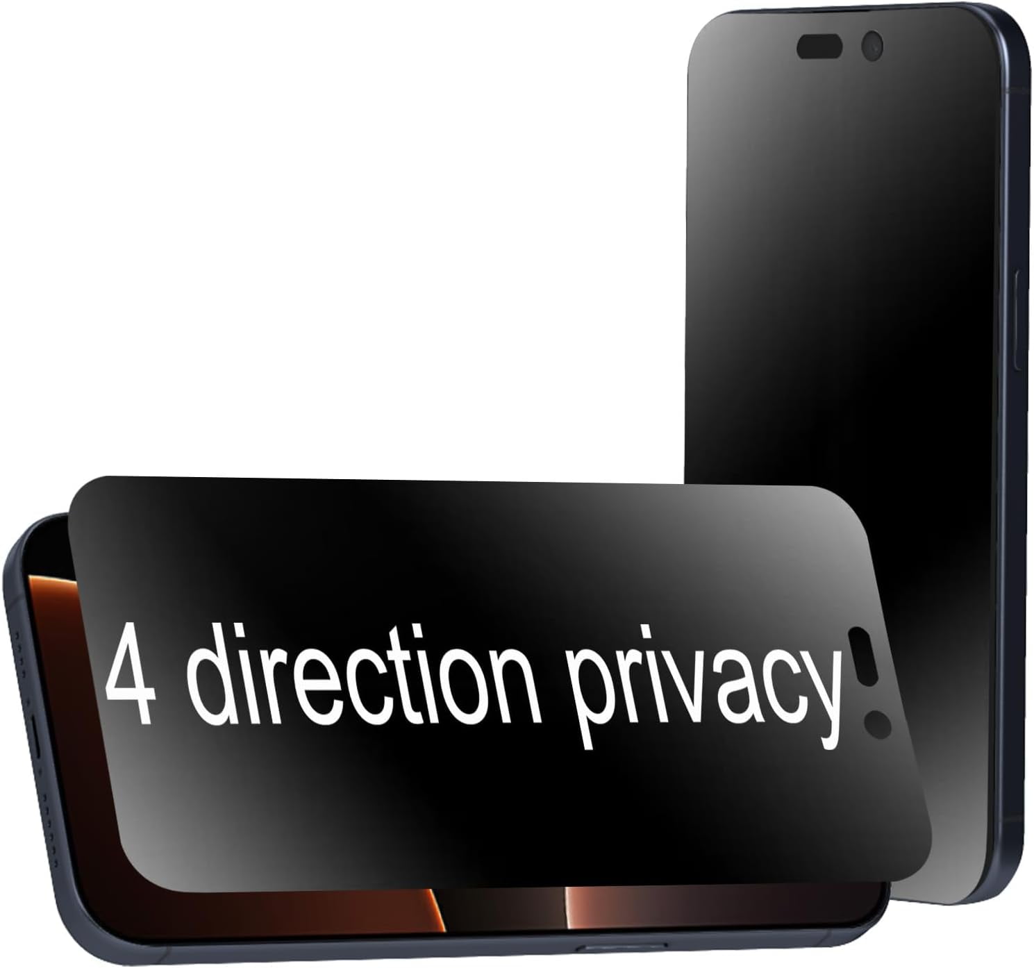 2 Pack 360 Degree Anti-glare Privacy Screen Protector for iPhone 16 Pro ...