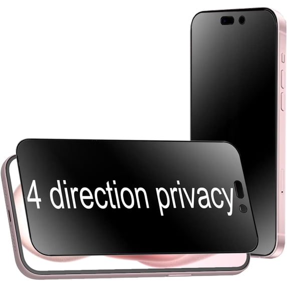 2 Pack 360 Degree Matte Privacy Screen Protector for iPhone 17 Pro 6.3 ...