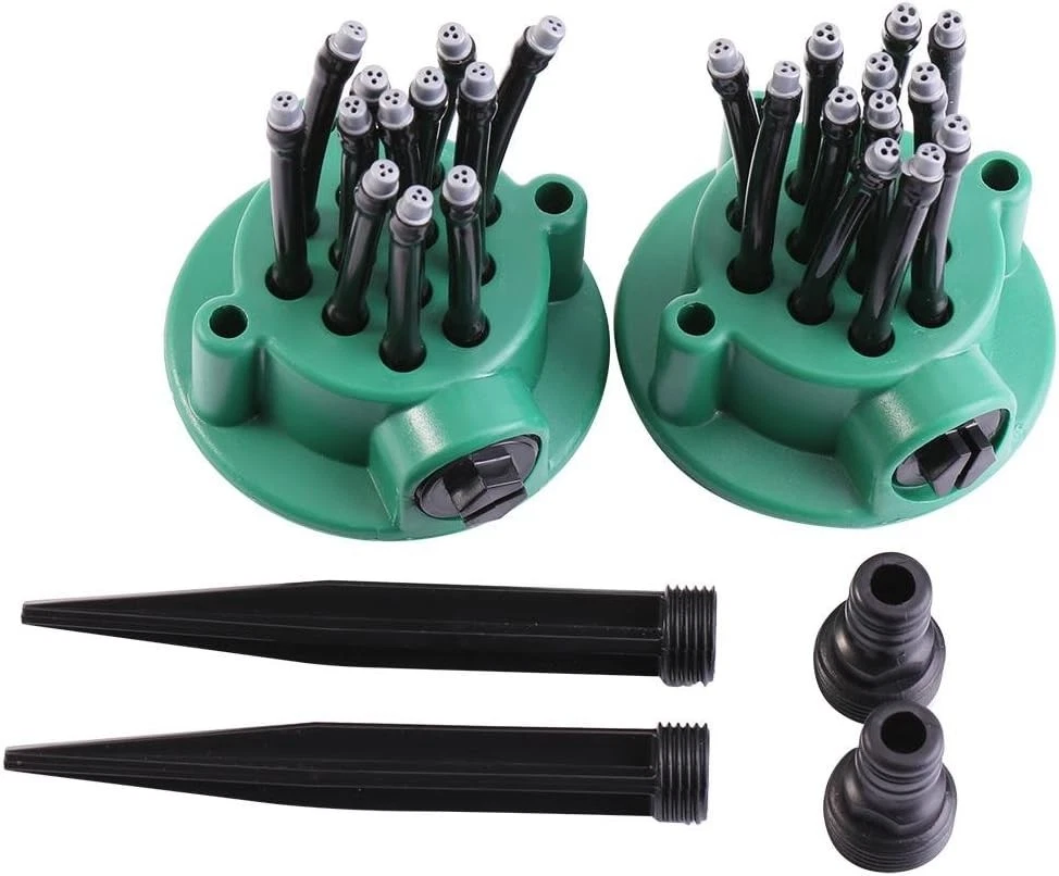 2-Pack 360-Degree Multi-Head Sprinklers - Automatic Garden Use ...