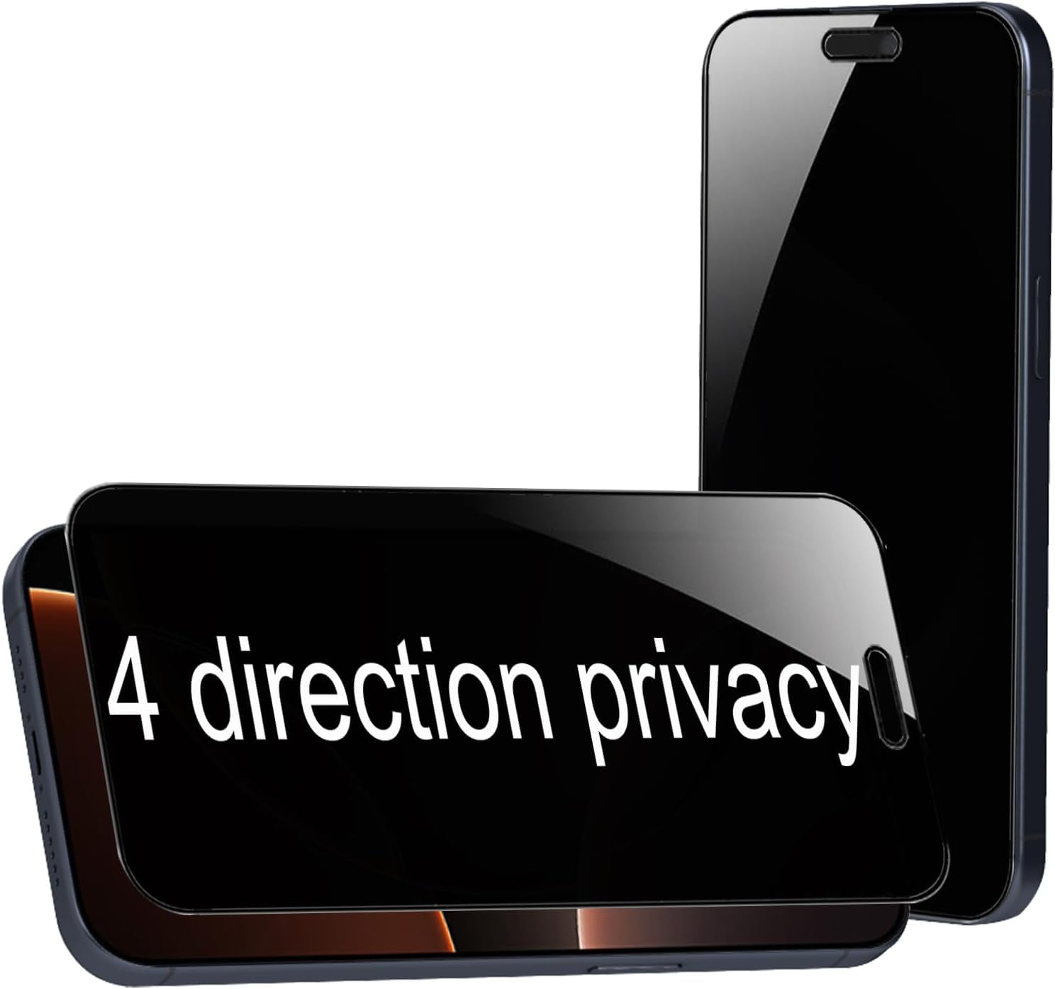 2 Pack 360 Degree Privacy Tempered Glass for iPhone 16 Pro Max Anti-Spy ...