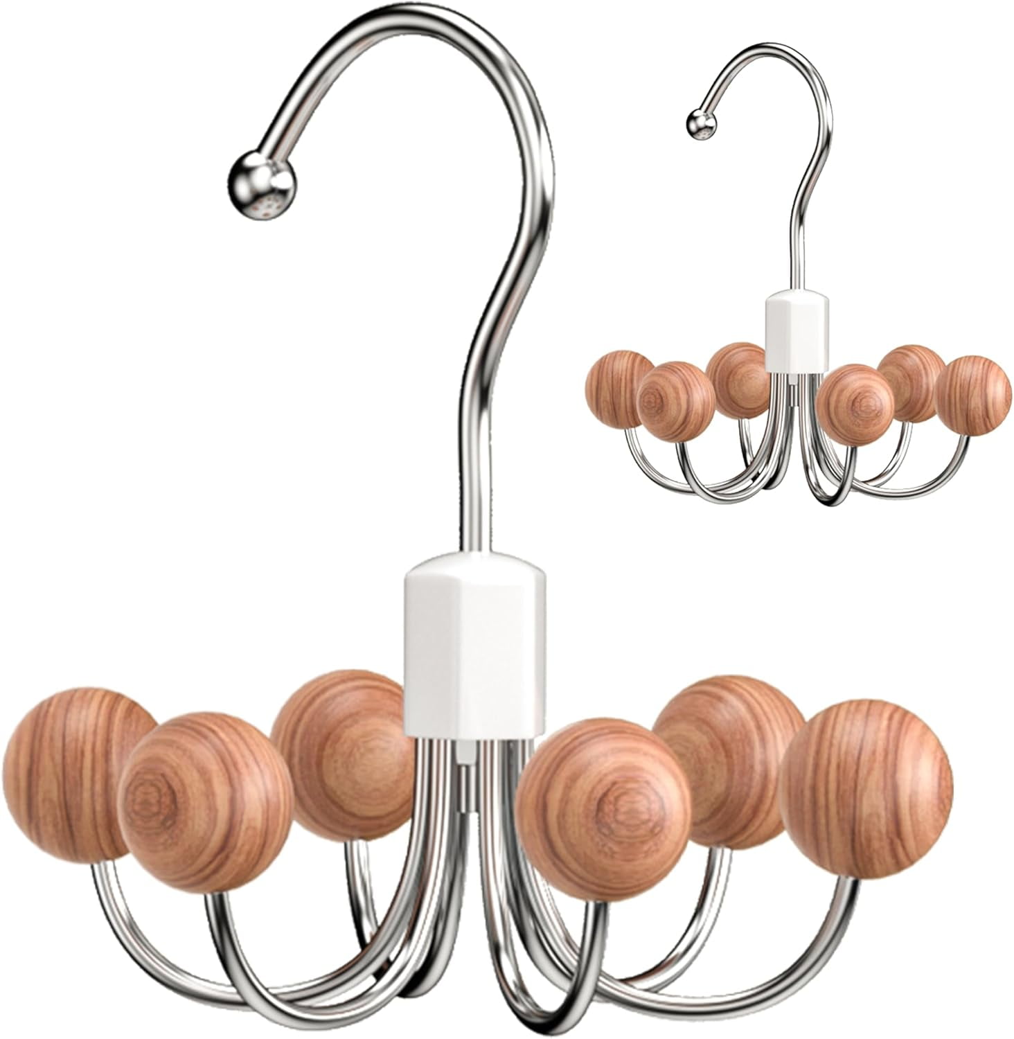 2-Pack 360° Swivel Hoodie Hangers with 6 Cedar Balls, Closet Organizer ...