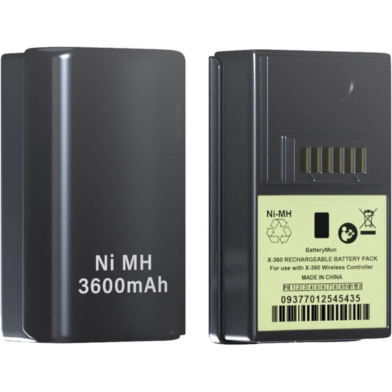 E ERSY 2pk 3600mAh Rechargeable Battery for Xbox 360 Controller ...